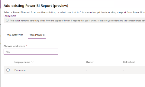 PowerBI: Embedding a Report to a form