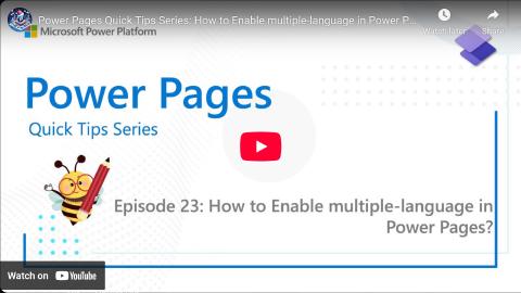 [VIDEO] Power Platform Learners: How to Enable multiple-language in Power Pages?