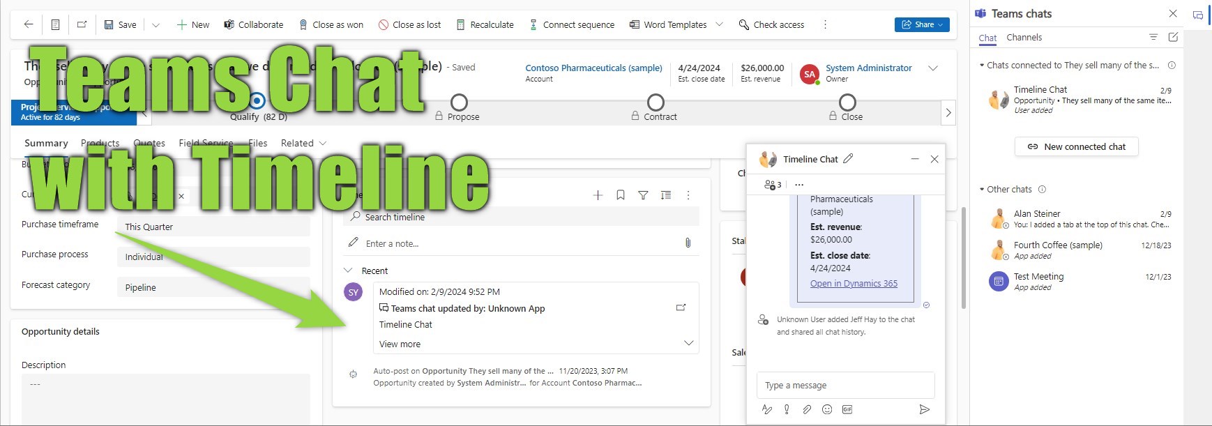 Teams Integration: Using the Timeline